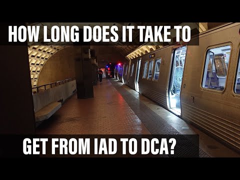 HOW LONG does it take to get from Dulles International (IAD) to Reagan Washington National (DCA)?