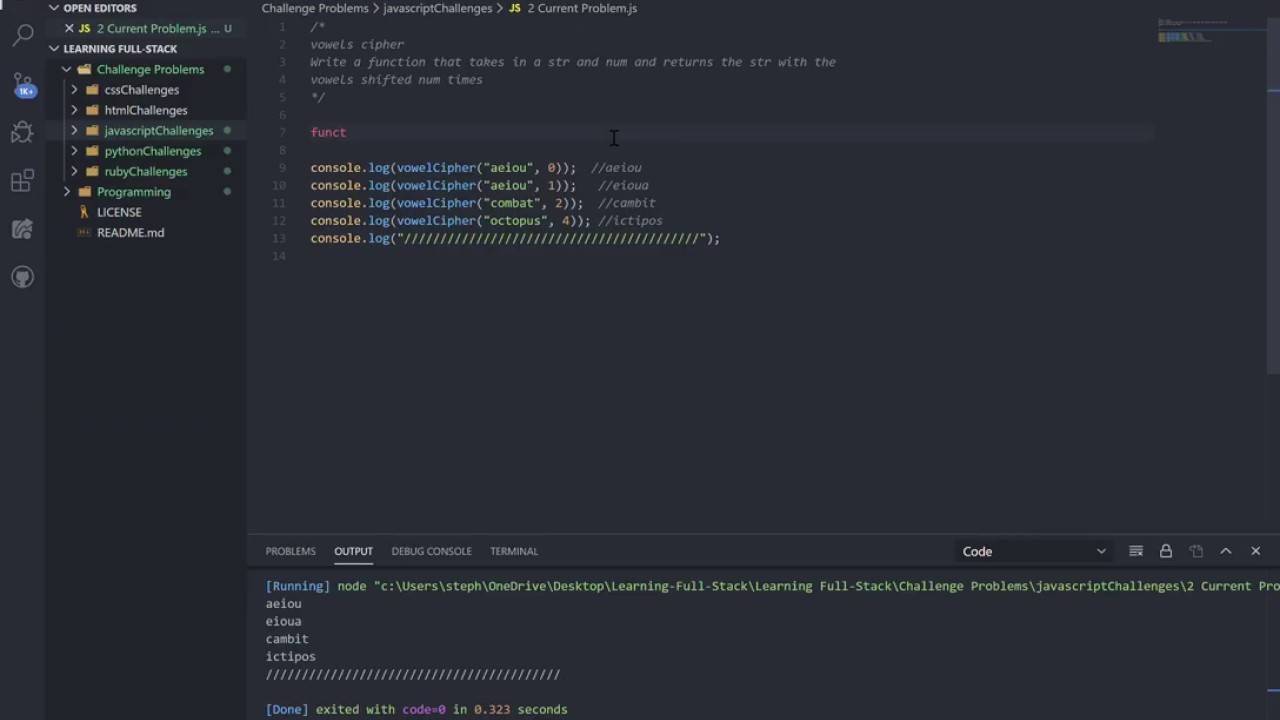 JavaScript Coding Challenge/Interview/Algorithm Question: Vowels Cipher