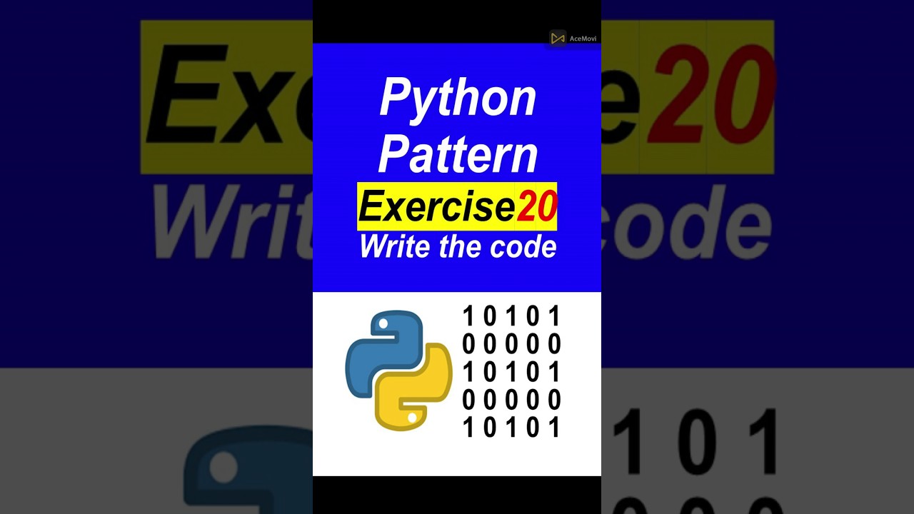 Python Pattern Example 20 with solution #shorts #python #pattern