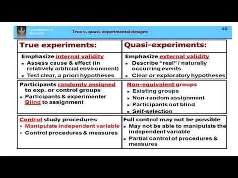 True vs Quasi Experimental Design