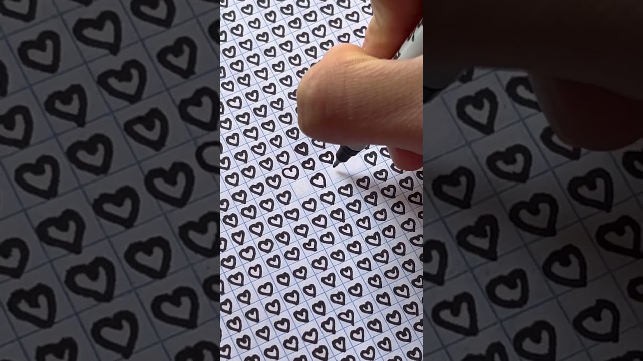 Dibuje 1000 corazones para ti ❤️ #art #shorts #amor #dibujo