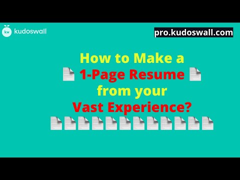 How to Present Your Vast Experience In a 1-Page Resume?