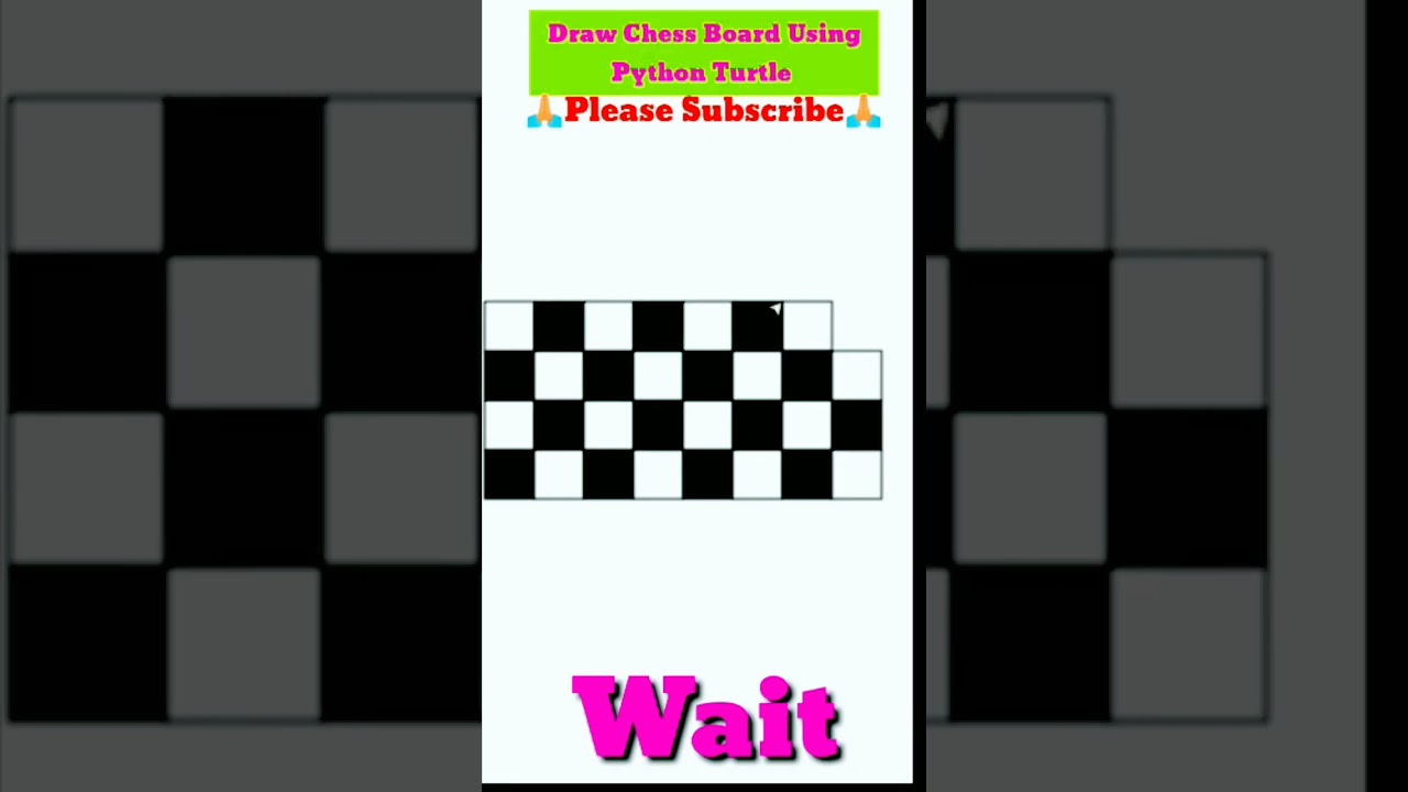 Draw Chess Board Using Turtle in Python|How to draw chessboard in Python Turtle|#shorts #chessboard