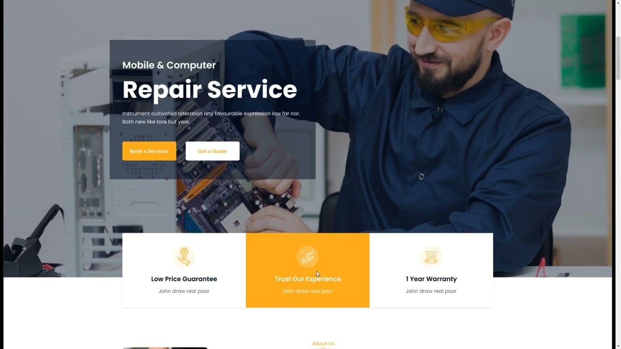 CM-Repair - Computer and Mobile Repair Store Figma Template modern IT service
