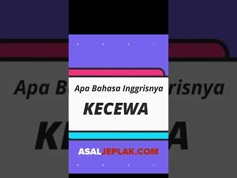 #Shorts Apa Bahasa Inggrisnya KECEWA #belajarbahasainggris #samasamabelajar