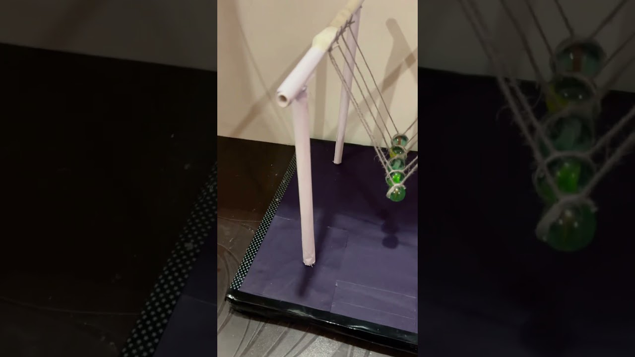 How to make Newton cradle pendulum ball #newton #pendulum #physics #ball#3dmodel #scienceproject#diy