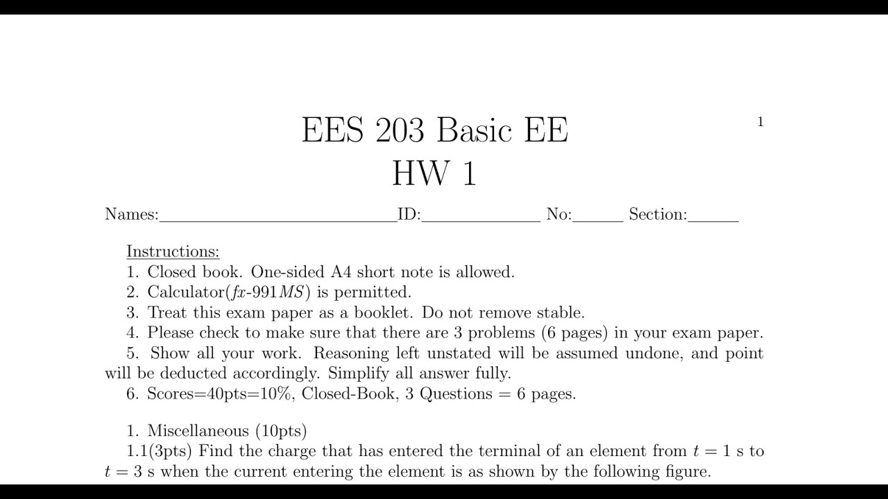 EES203 Homework 1 [SOLUTION]