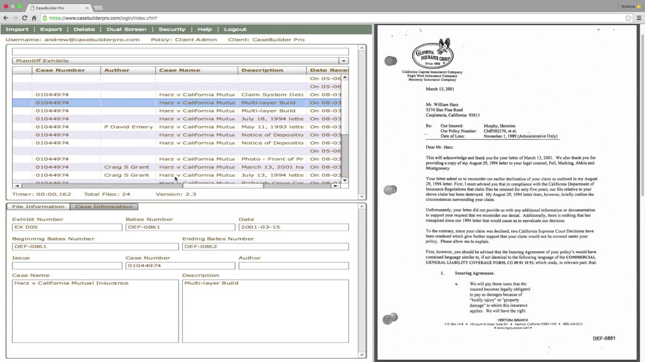 CaseBuilder Pro - Document Review And Coding
