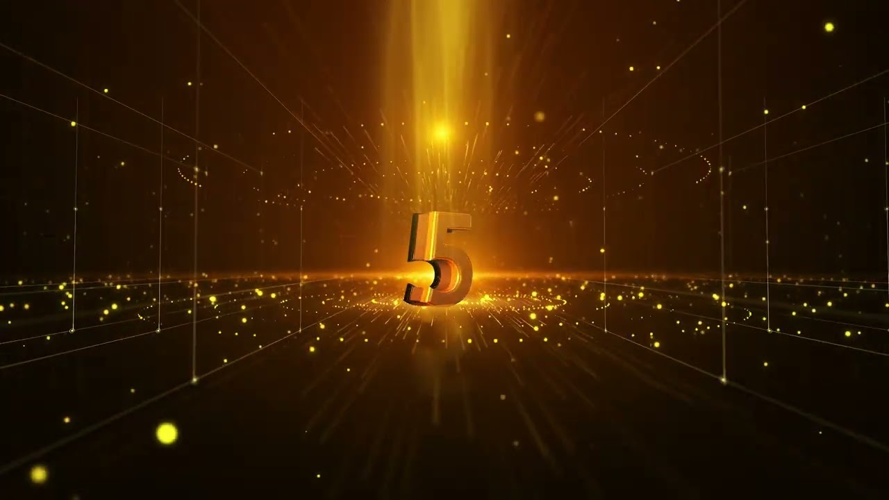 Golden space 10 second countdown for event