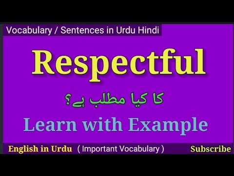 Respectful Meaning in Urdu