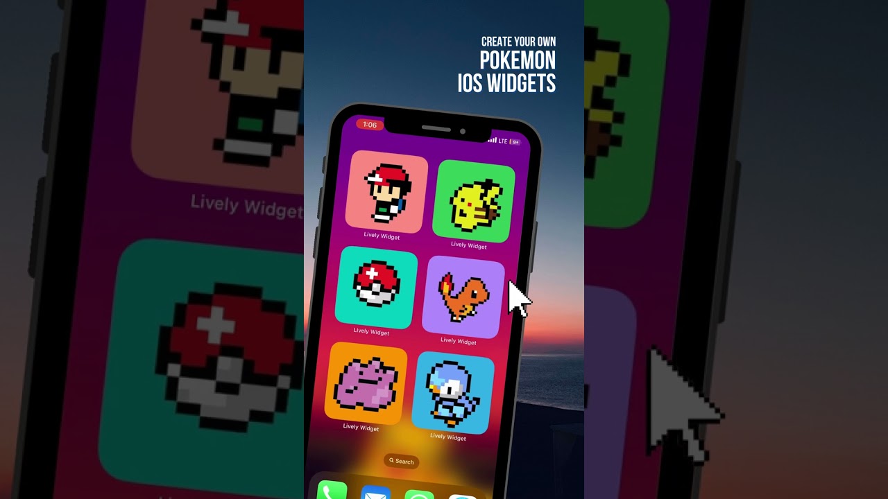 Pokemon iPhone Moving Widgets! Custom Home Screen & Lock Screen - iOS17 Animated Pixel Art