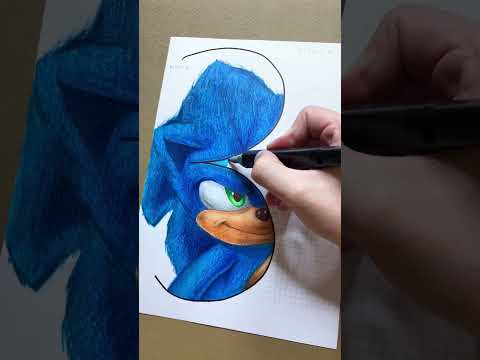 How to draw a pixel Sonic the Hedgehog using augmented reality. 👾