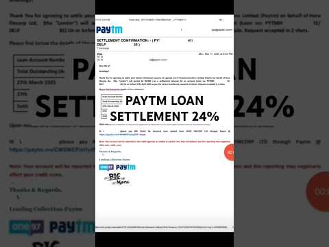 PAYTM SETTLEMENT IN 24% | PAYTM LOAN SETTLEMENT IN 24% #paytm #paytmloan #settlementguru