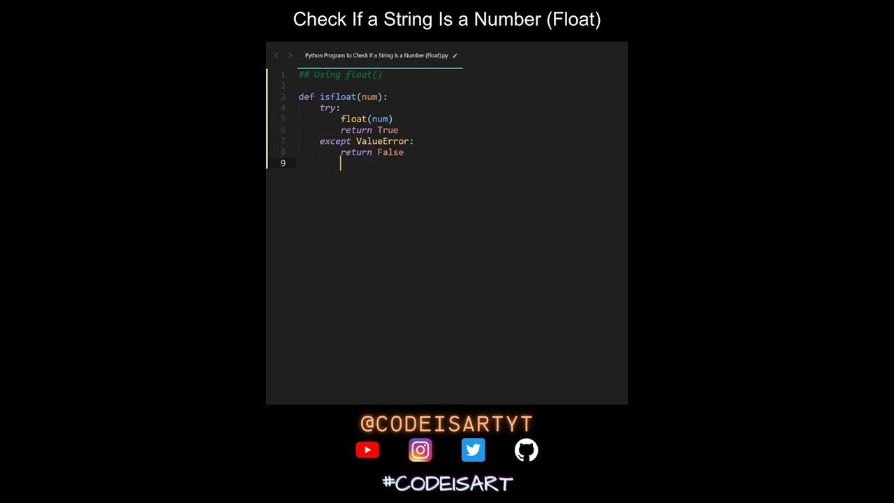 Check If a String Is a Float Number in Python | Python Examples | Python Coding Tutorial | Interview