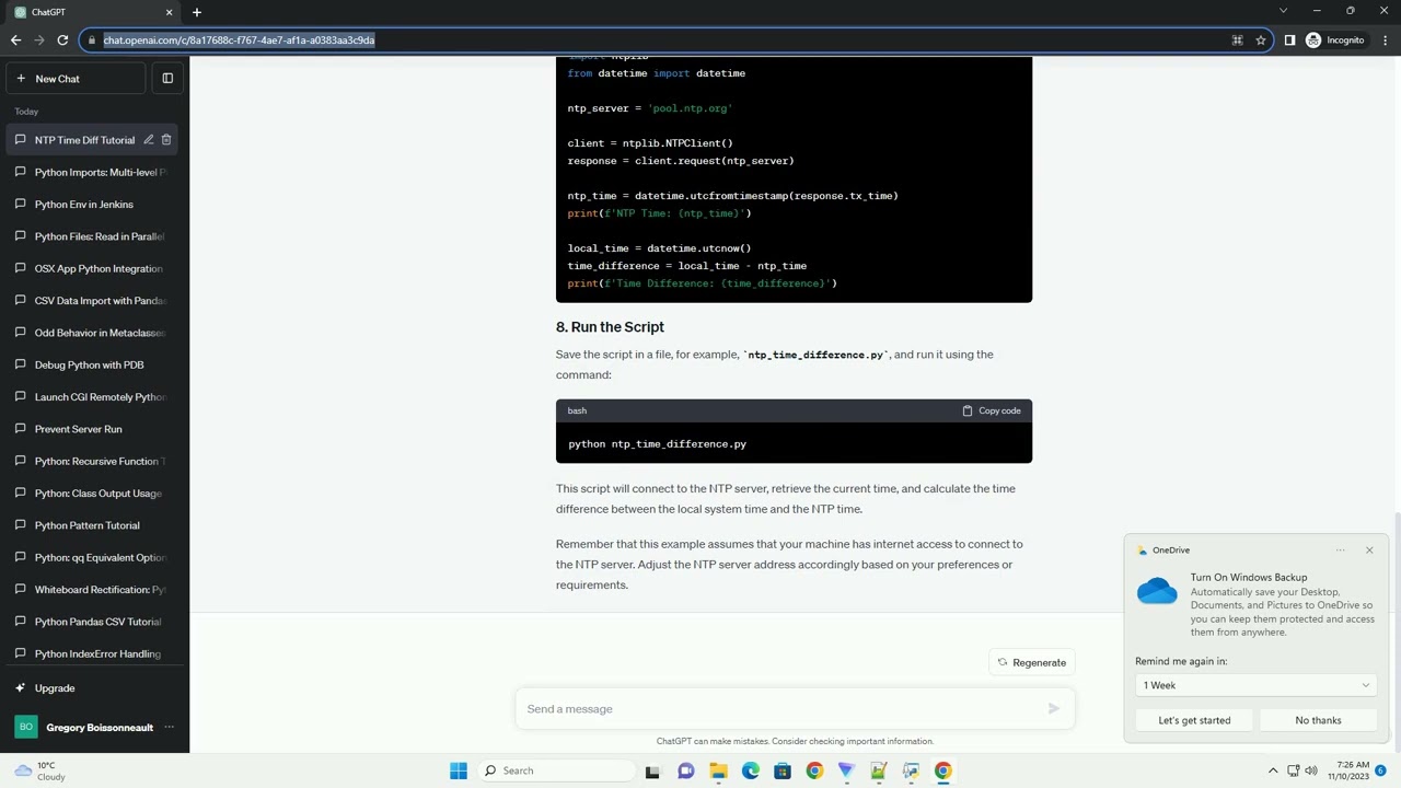 NTPLib Time Difference Python
