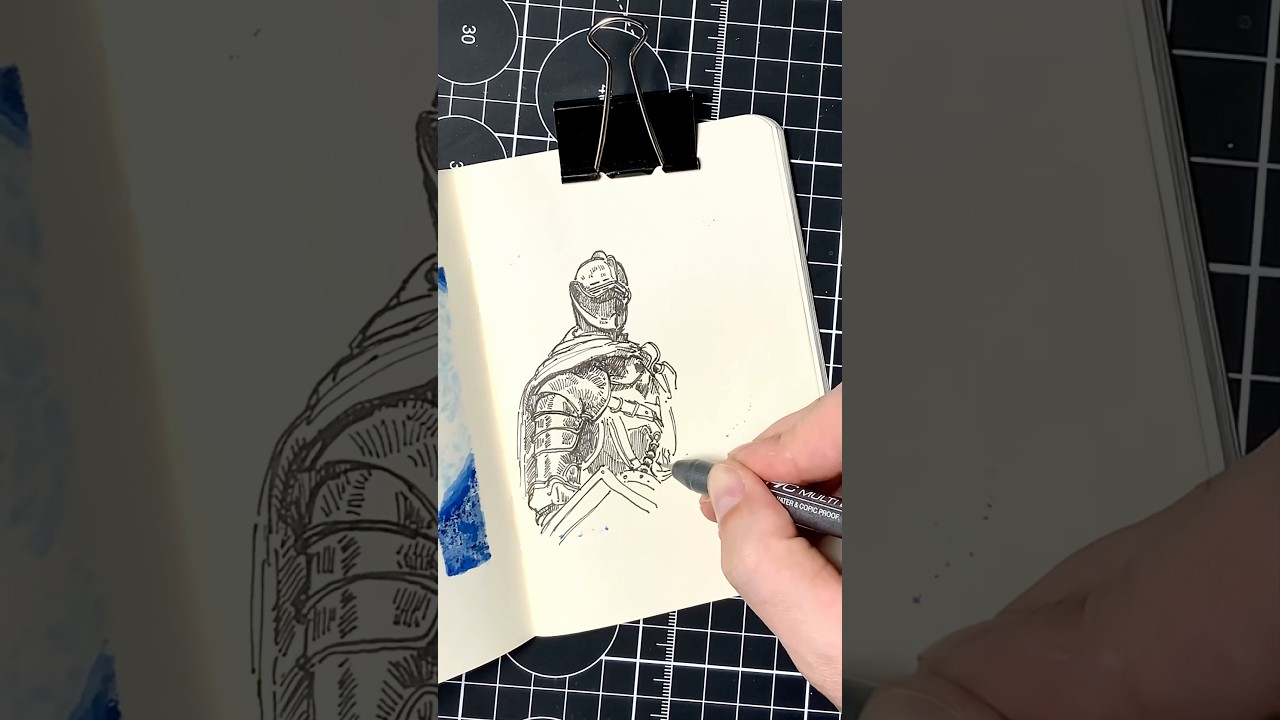 How to knight drawing 🖊️ #sketch  #lineart #medievalart #sketchebook #sketching #hatching #concept