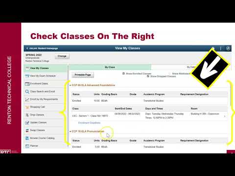 How to Search For Your Classes in ctcLink