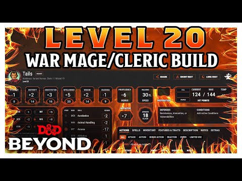 Character Sheet Tour - Level 20 Wizard/Cleric - D&D Beyond