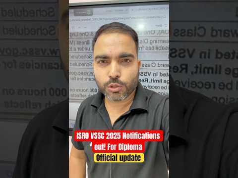 ISRO VSSC 2025 Notifications out! For Diploma #isrovssc #newjobs