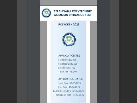 apply polycet 2025, polycet application dates notification download #tgpolycet2025 #tspolytechnic