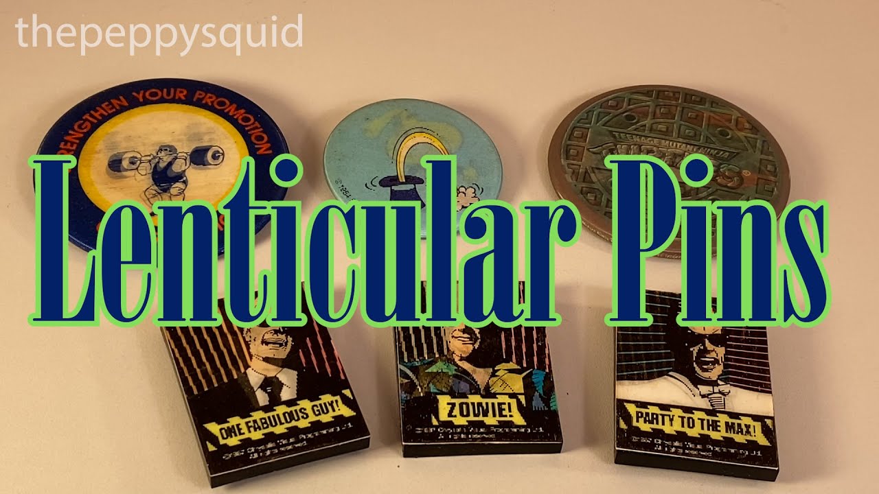 Vintage Lenticular Pins and Magnets from the 1980s, Optigraphics, Snorks, Max Headroom, TMNT
