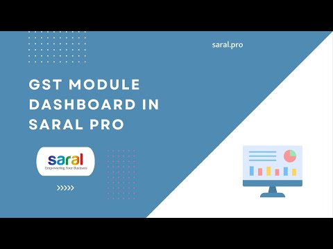 GST Module dashboard in Saral Pro