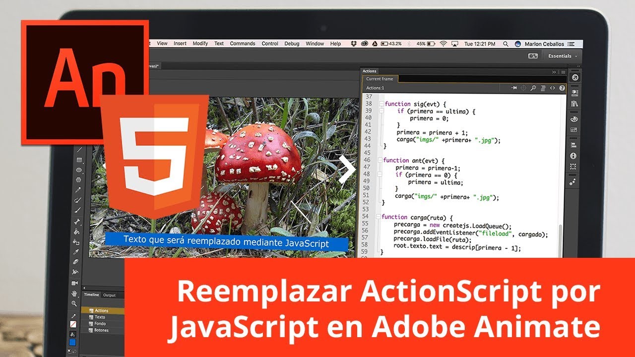 Cómo reemplazar ActionScript en Adobe Animate