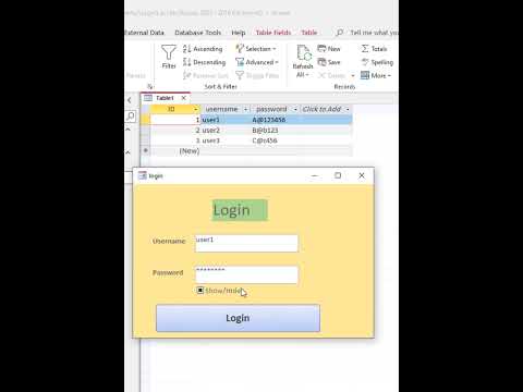 simple form login in MS access VBA