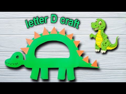 letter D craft | alphabet craft idea | making dinosaur with letter D