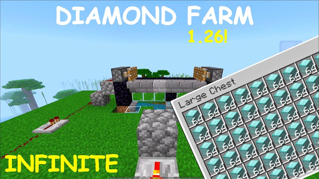 INFINITE Diamond Farm in Minecraft Bedrock 1.26! (glitch)