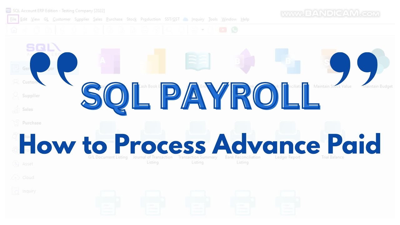 【📚SQL 学堂 • SQL PAYROLL How to Process Advance Paid】