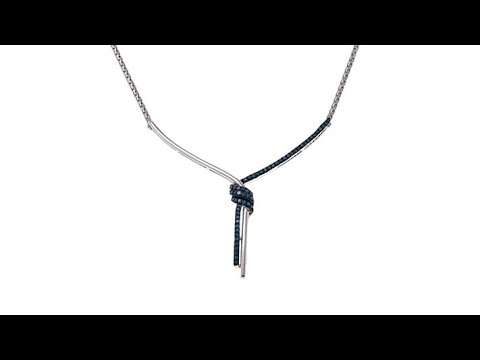 .33ctw Blue Diamond "Knot" 18" Sterling Silver Necklace