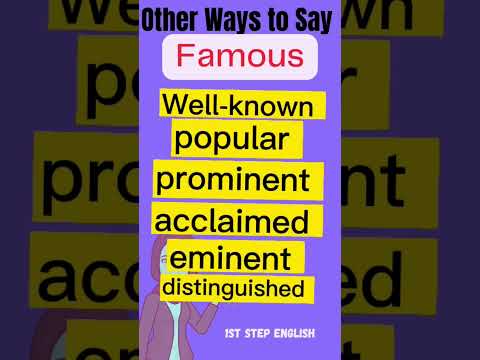 other ways to say "Famous", synonyms| IELTS vocabulary #synonyms #vocabulary #ieltspreparation