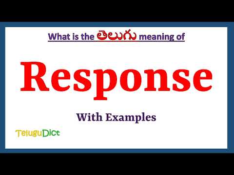 Response Meaning in Telugu | Response in Telugu | Response in Telugu Dictionary |