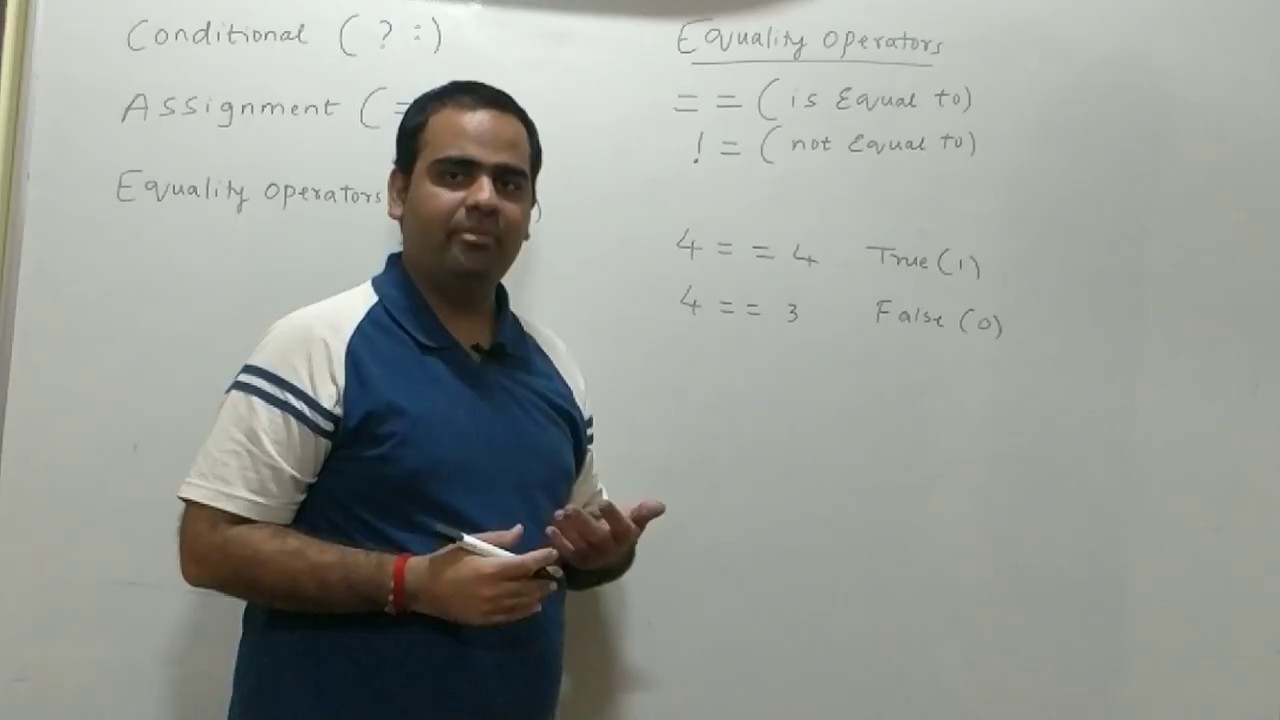 8. Conditional, Equality and Assignment operators in C