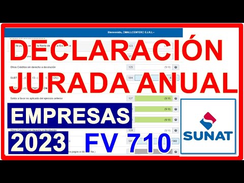Declaración Anual SUNAT 2023 Empresas| Formulario Virtual 710 Renta Anual