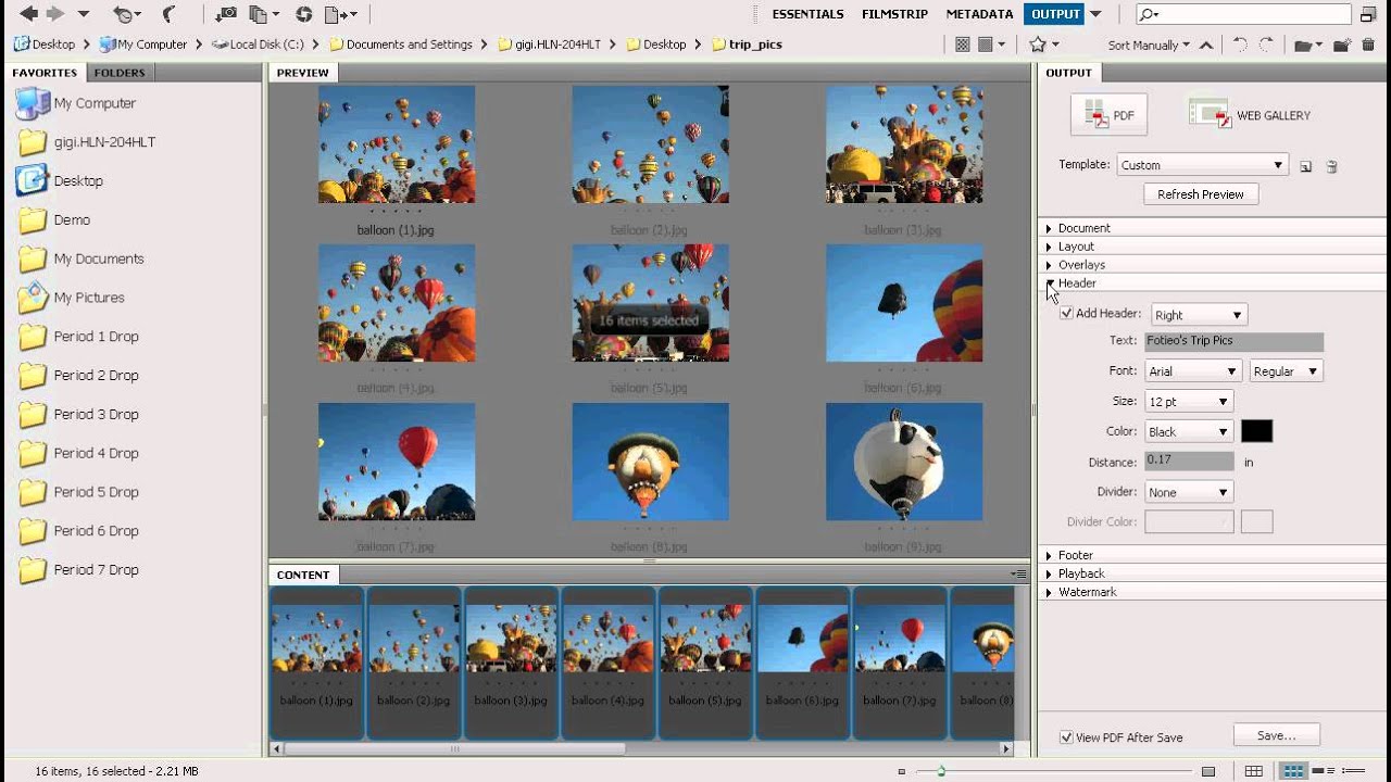 Adobe Bridge: Create a PDF