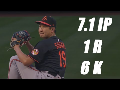 Tomoyuki Sugano Throws Career High 7.1 Innings, Allows Just 1 Run vs Angels! | 菅野智之 ハイライト