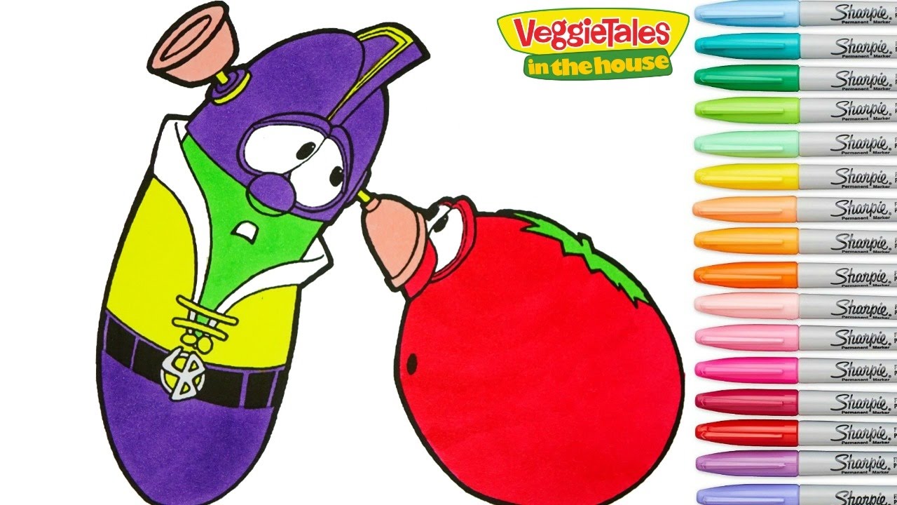 Veggie Tales Coloring Book Larry Boy Bob the Tomato Coloring Pages Rainbow Splash