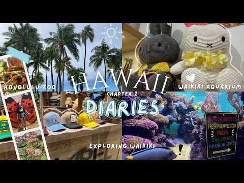 hawaii vlog ππ waikiki aquarium, honolulu zoo, exploring the beach | chp. 2 ββΛ.β