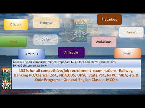 English Vocabulary (5) for Competitive Examinations - Synonyms, Antonyms & One-word substitutions