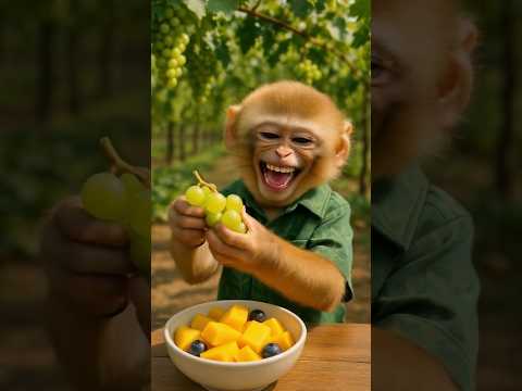 Monkey’s Grape Delight & Epic Laugh! 🍇🤣