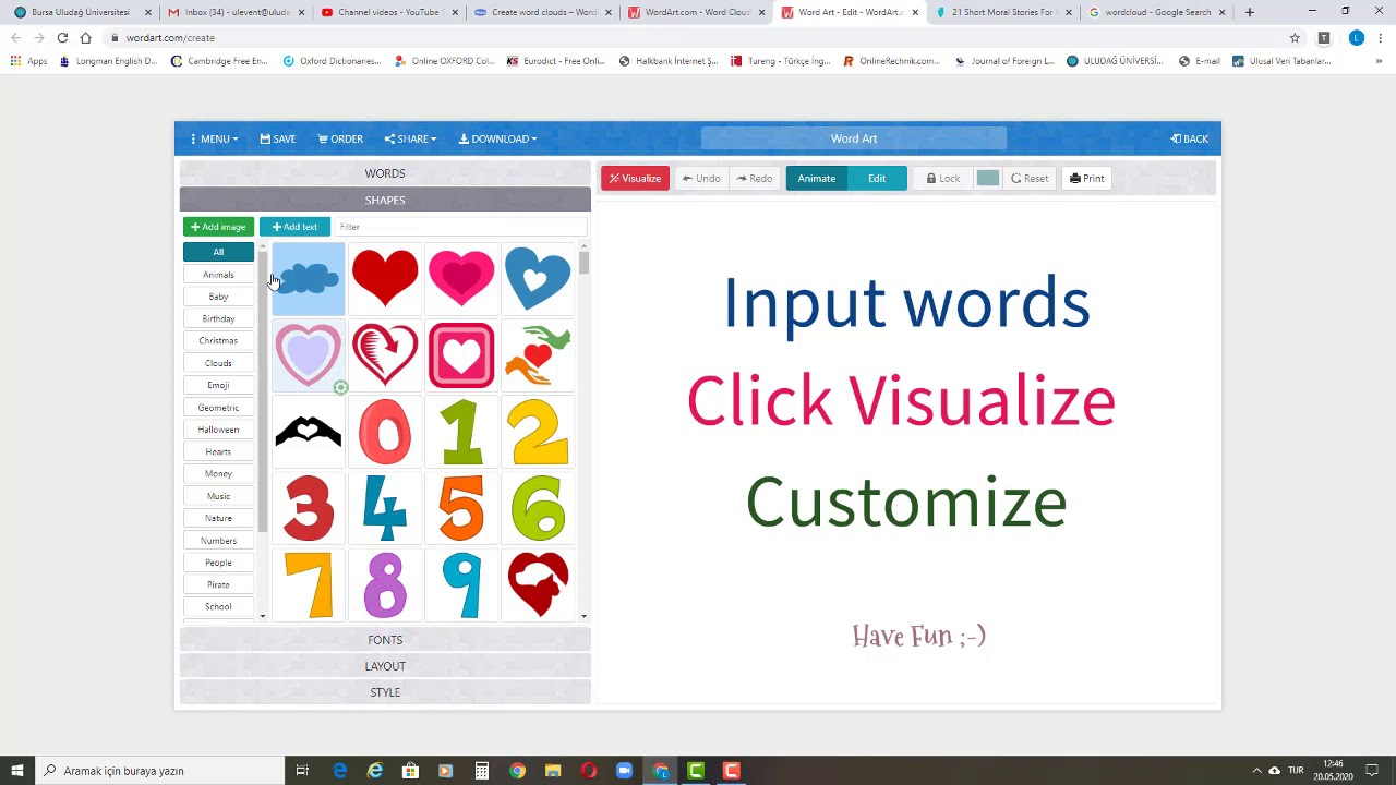 Creating interactive wordclouds: WordItOut & WordArt