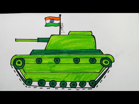 Republic Day Drawing 2020 || How To Draw A Army Tank || Step By Step || Kids Drawing