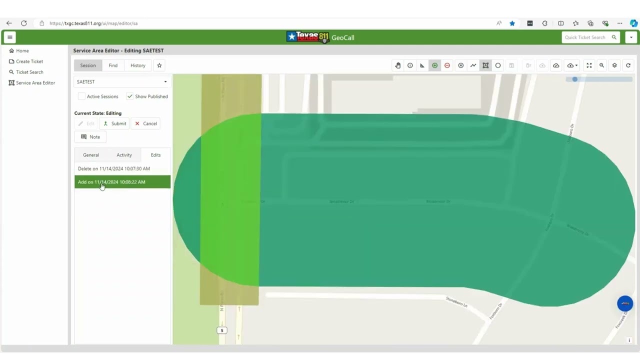 Texas811 Service Area Editor Tutorial