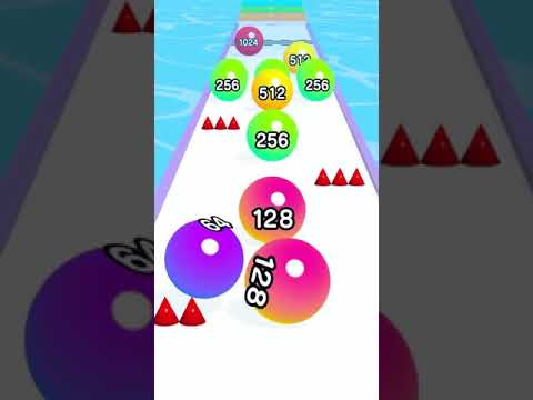 SATISFYING BALL RUN 2048 Game. All Levels Walkthrough Games Level - Rainbow Balls 3 #Shorts
