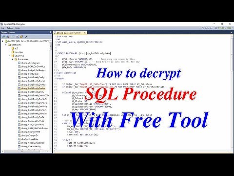How To Decrypt SQL Server Procedures, Functions, Triggers, and Views