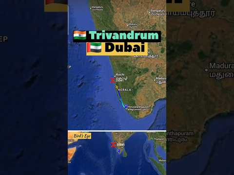 TRIVANDRUM 🇮🇳 to DUBAI 🇦🇪 Flight Route ✈️ Air India Express IX541 #aviation #travel #flight #shorts