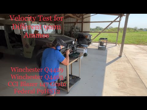 9mm Ammo Velocity Test - Winchester Q4429 & Q4463, CCI Blazer 147 Grain and Federal P9HST2 @SGAmmo