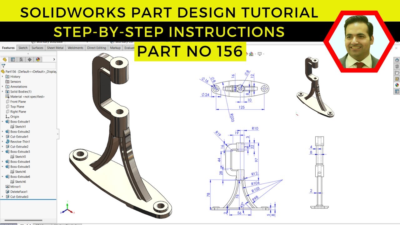 SolidWorks Part Design Tutorial: From Sketch to Model